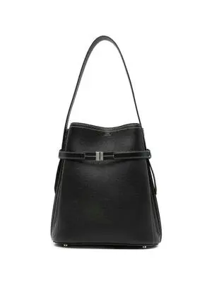 TOTEME Grained Leather Bucket Bag - Black