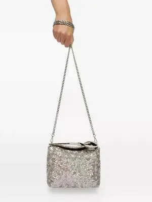 Erdem Mini Bloom Sequined Tote Bag With Tulip Handle - Silver