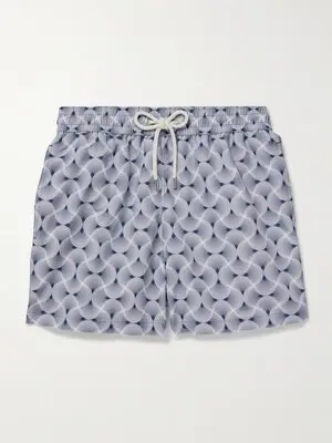 Frescobol Carioca Rio Straight-leg Mid-length Recycled Swim Shorts - Blue