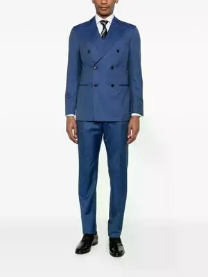 Caruso Double-breasted Suit - Blue
