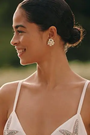 Anthropologie Crystal Stud Earrings - Clear