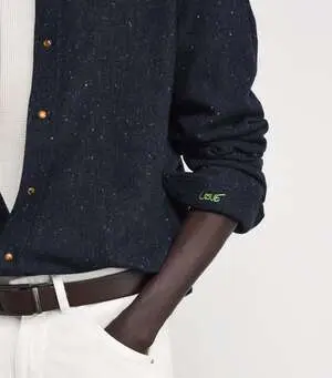 GOD'S TRUE CASHMERE Cashmere Twill Donegal Shirt