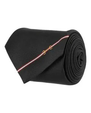 Gucci Horsebit Silk Jacquard Tie - Black