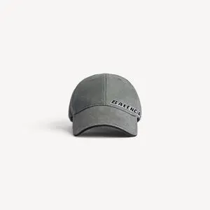 Balenciaga Tilted Logo Baseball Cap Grey