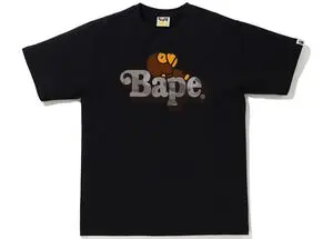 A BATHING APE Camo Milo On Tee Shirt - Black/gray