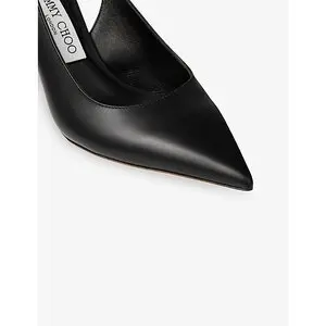 JIMMY CHOO Love Slingback 85 Leather Heels - Black