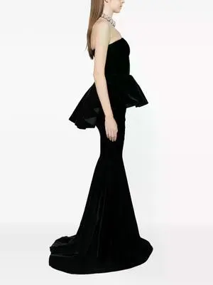 M.MARQUISE Maria Strapless Peplum Maxi Dress
