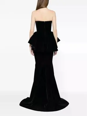 M.MARQUISE Maria Strapless Peplum Maxi Dress