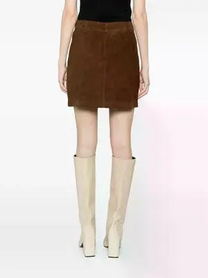 Alpha Studio Suede Mini Skirt - Brown