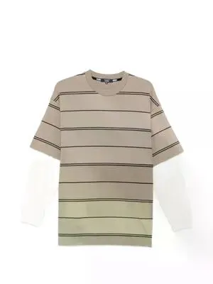Comme Des Garçons Stripe-pattern Layered T-shirt - Brown