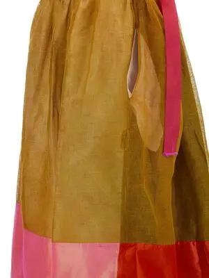 DANIELA GREGIS Patchwork Midi Skirt - Brown