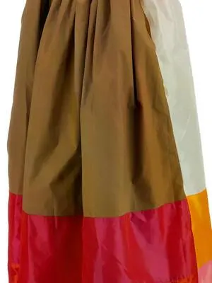 DANIELA GREGIS Patchwork Midi Skirt - Brown