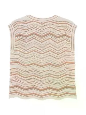 D.exterior Chevron-pattern Sleeveless Top - Neutrals
