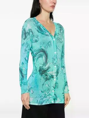 Versace Printed V-neck Cardigan