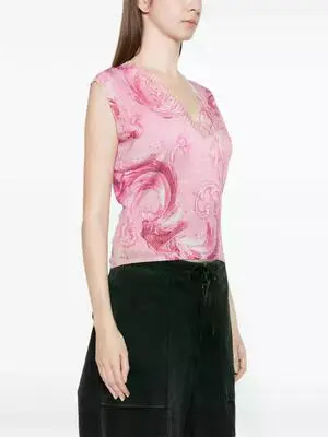 Versace Patterned V-neck Top