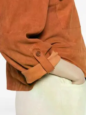 SALVATORE SANTORO Flap-pocket Suede Jacket - Orange