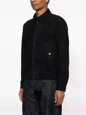 Mackage Zip Suede Bomber Jacket - Blue