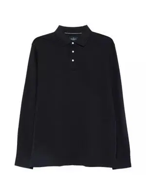 HACKETT Long-sleeve Embroidered Polo Shirt - Blue