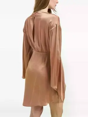 SEMICOUTURE Flare-sleeves Draped Mini Dress