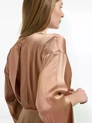 SEMICOUTURE Flare-sleeves Draped Mini Dress