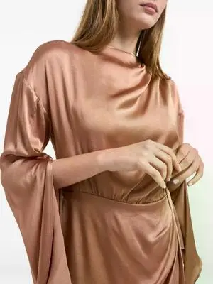 SEMICOUTURE Flare-sleeves Draped Mini Dress