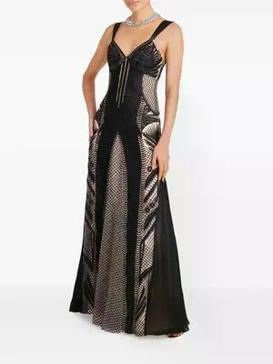 TEMPERLEY LONDON Giselle Embroidered Maxi Dress - Black