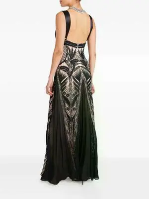 TEMPERLEY LONDON Giselle Embroidered Maxi Dress - Black