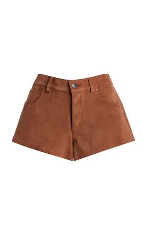 EB DENIM Portman Low-rise Suede Shorts - Brown