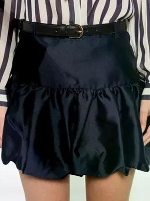 SELF-PORTRAIT Gathered Mini Skirt - Blue