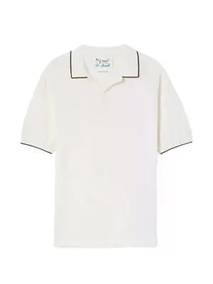 MC2 SAINT BARTH Sloan Polo In Premium High-twist Cotton With Contrast Trims - White