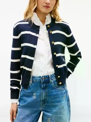 Tommy Hilfiger Striped Button-up Cardigan - Blue