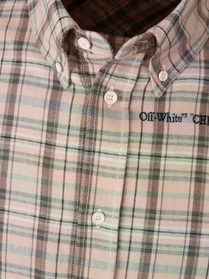 Off-White Check Button Shirt - Pink