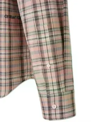 Off-White Check Button Shirt - Pink