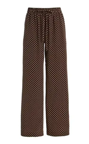 Matteau Drawstring Silk Trousers - Brown