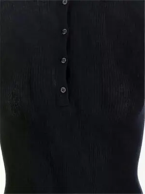 SA SU PHI Knitted Polo Top - Black