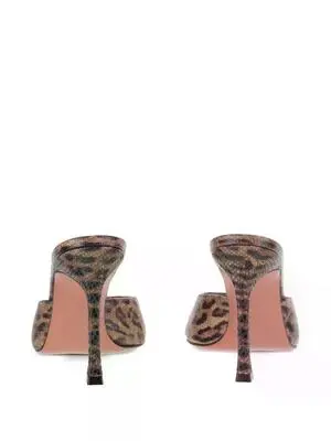 Amina Muaddi Alexa Animal-print Sandals - Brown