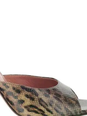 Amina Muaddi Alexa Animal-print Sandals - Brown