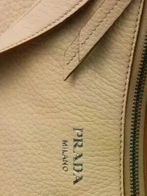 Prada Aimée Large Leather Shoulder Bag - Neutrals