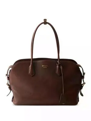 Prada Leather Tote Bag - Brown