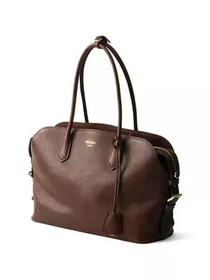 Prada Leather Tote Bag - Brown