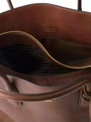 Prada Leather Tote Bag - Brown