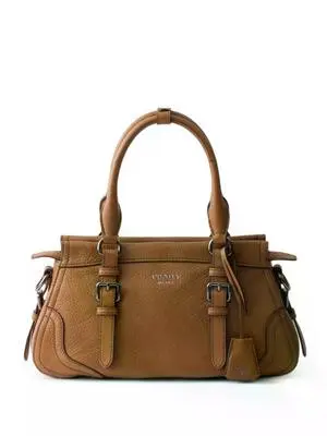 Prada Leather Tote Bag - Brown