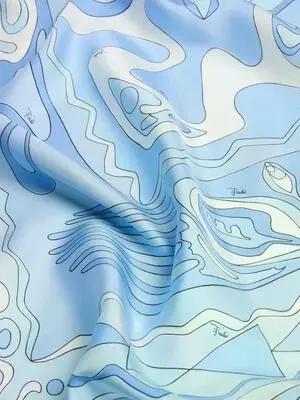 Emilio Pucci Angoli-print Silk Scarf - Blue