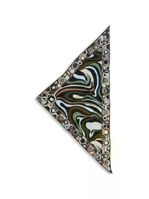 Emilio Pucci Marmo-print Silk Triangle Scarf - Black