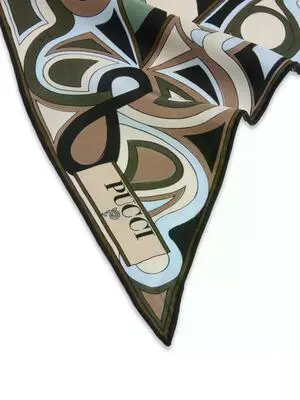 Emilio Pucci Marmo-print Silk Triangle Scarf - Black