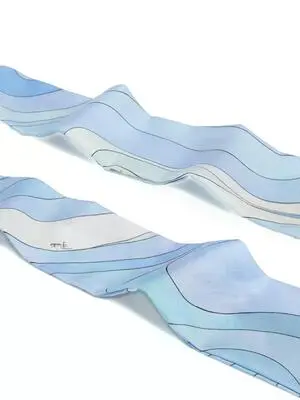 Emilio Pucci Marmo-print Silk Bandana Cap - Blue
