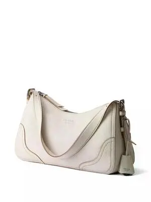 Prada Aimée Large Leather Shoulder Bag - Neutrals