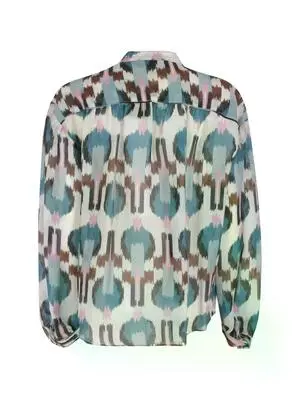 BAZAR DELUXE Ikat Tie Blouse - Neutrals