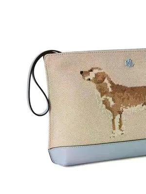 Ralph Lauren Dog-embroidered Makeup Bag
