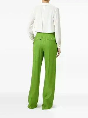 Elisabetta Franchi Georgette Blouse With Jeweled Tassels And Cuff Buttons - White